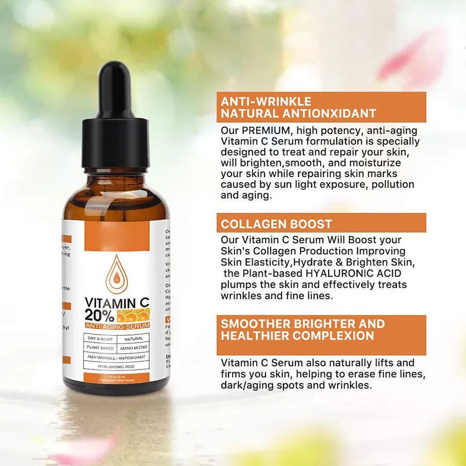 Triple Antioxidant & Beauty Drops: Vitamin C, E & Hyaluronic Acid Oral ...