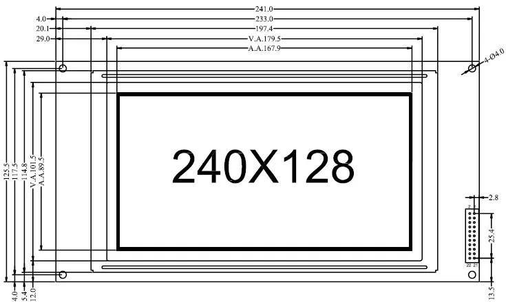 7.5" 240128 LCD Module with Backlight - Compatible for TOSHIBA TLX-1301V