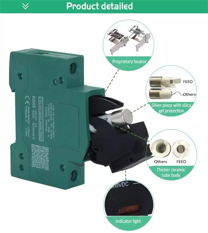 Feeo Fds-32b Solar Dc Fuse Pv Photovoltaic System 32 Amp1000v Din Rail ...