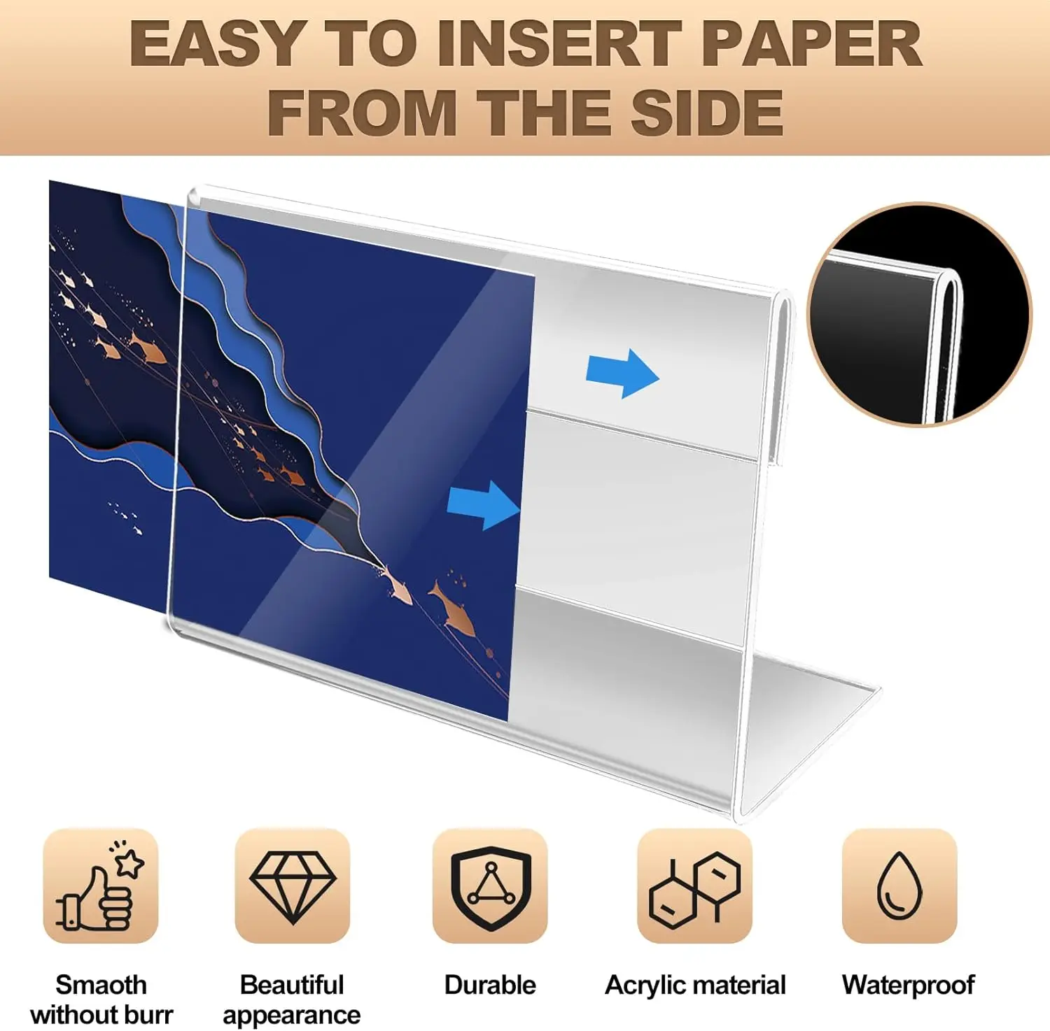 Mini Acrylic Sign Holder,3.5 X 2.5 Inches Clear Sign Display Holder ...