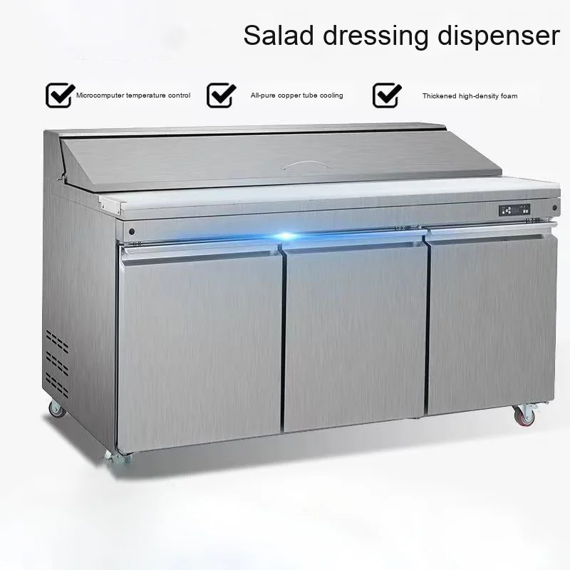 Commercial Kitchen Counter Horizontal Freezer Salad Table Single ...