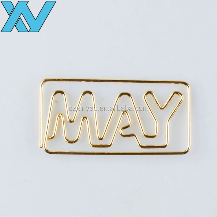 Month Week Shape Paper Clip Custom Gold Paper Clip - Buy Custom Shape ...