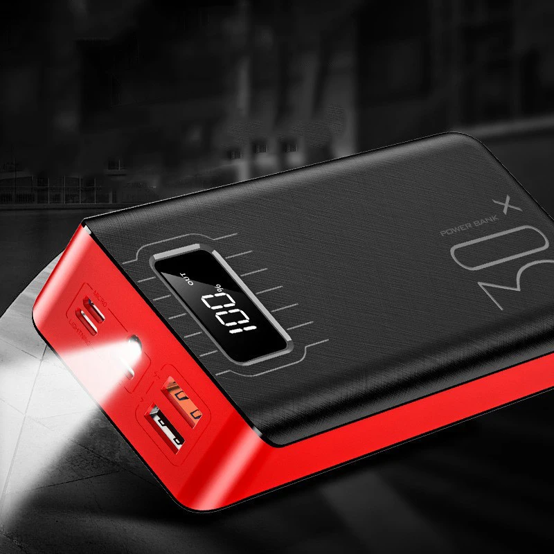 High Capacity 30000mah Power Bank Led Display Ultra Slim Flashlight ...