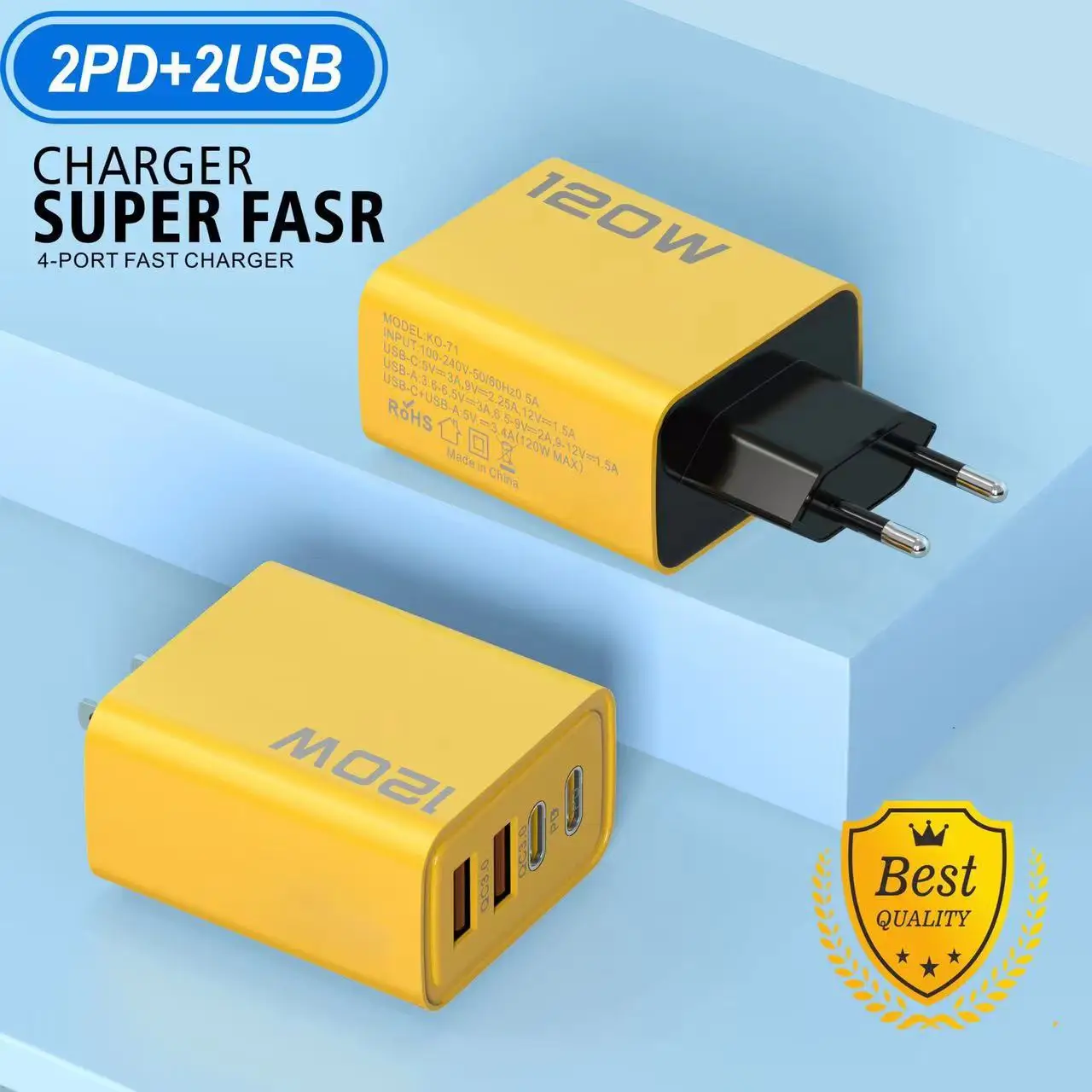 Wholesale PD 120W Fast Charging Laptop Adapter with Dual USB