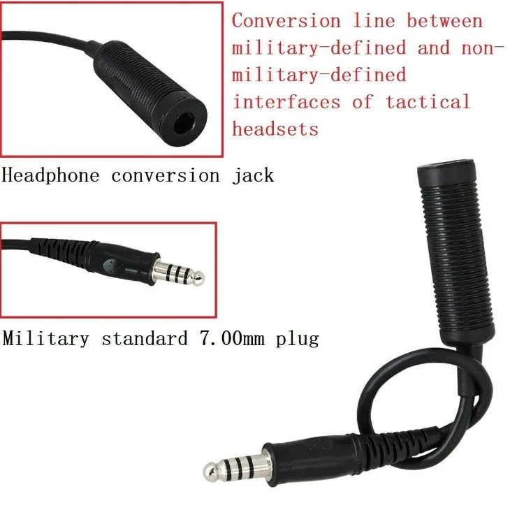 TS TAC-SKY Tactical Headset Adaptor U-174 NATO to Civilian Plug Cable ...