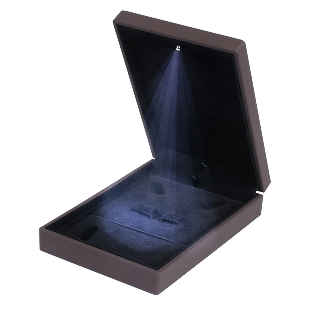 Most Popular Brown Luxury Led Light Jewelry Box For Necklace - Buy Led ...