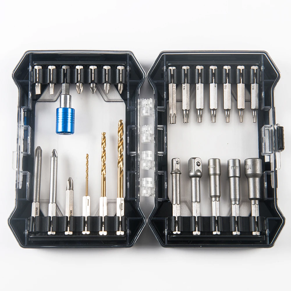 25pcs Hex Hss Drills Crv Magnetic Socket Slot Ph Torx Bit Screw Driver ...