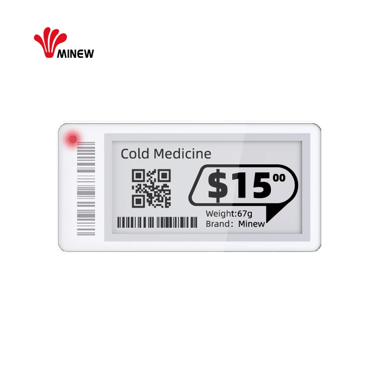 MINEW 2.13INCH E Ink Display Rgb for Supermarket E Shelf Label