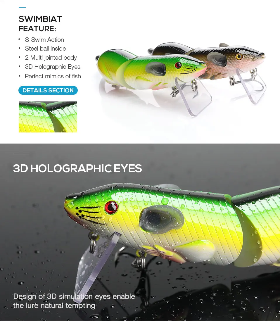 Mouse Topwater Rat Fishing Plastic Joint Lures Swimbait For Bass ...