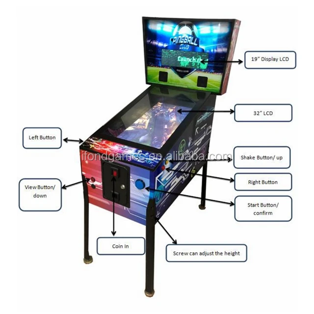 Indoor Video Game Machine Virtual Flipper Arcade Game Pinball Machines ...