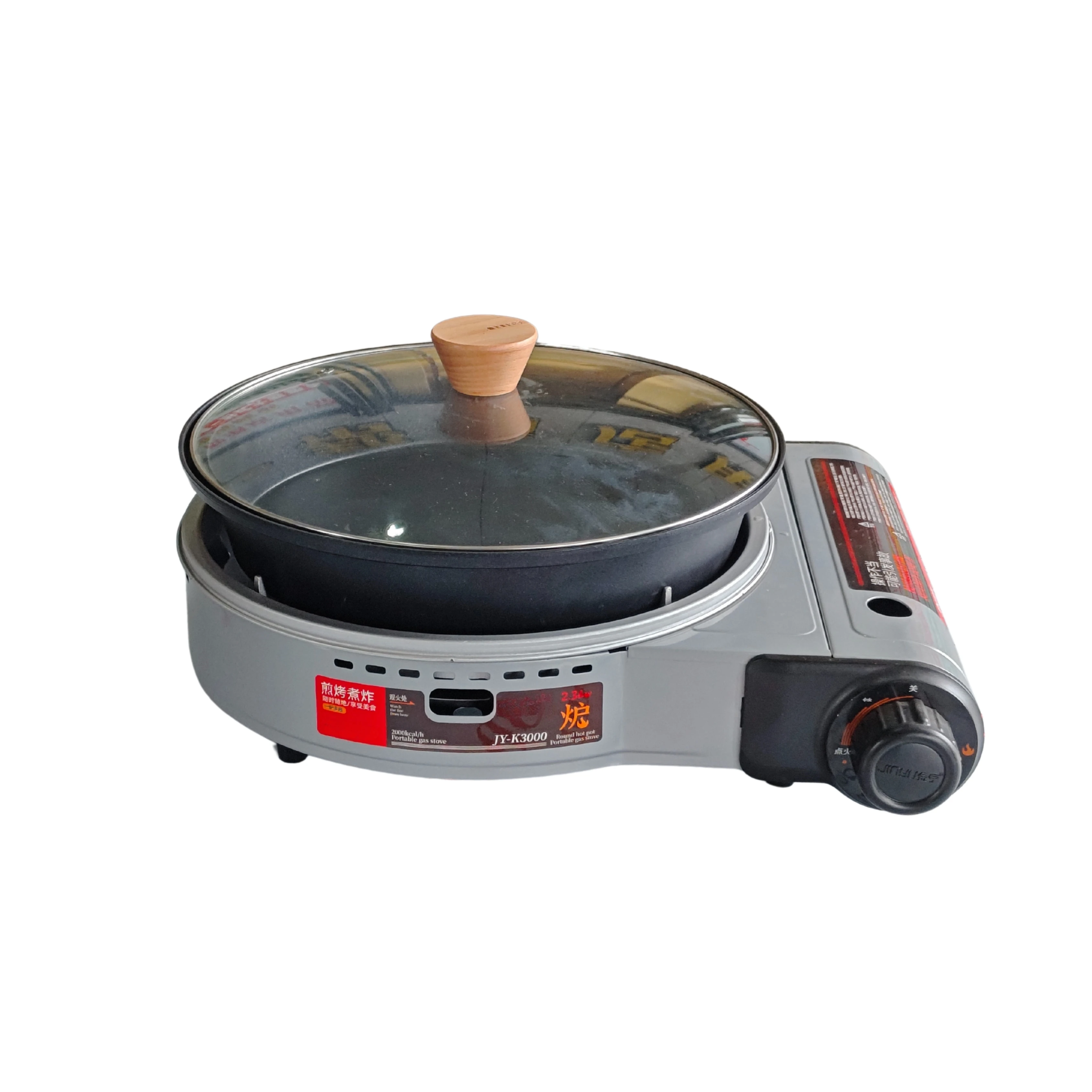 Portable Butane Gas Stove for Outdoor Use for Frying and Roasting Round ...