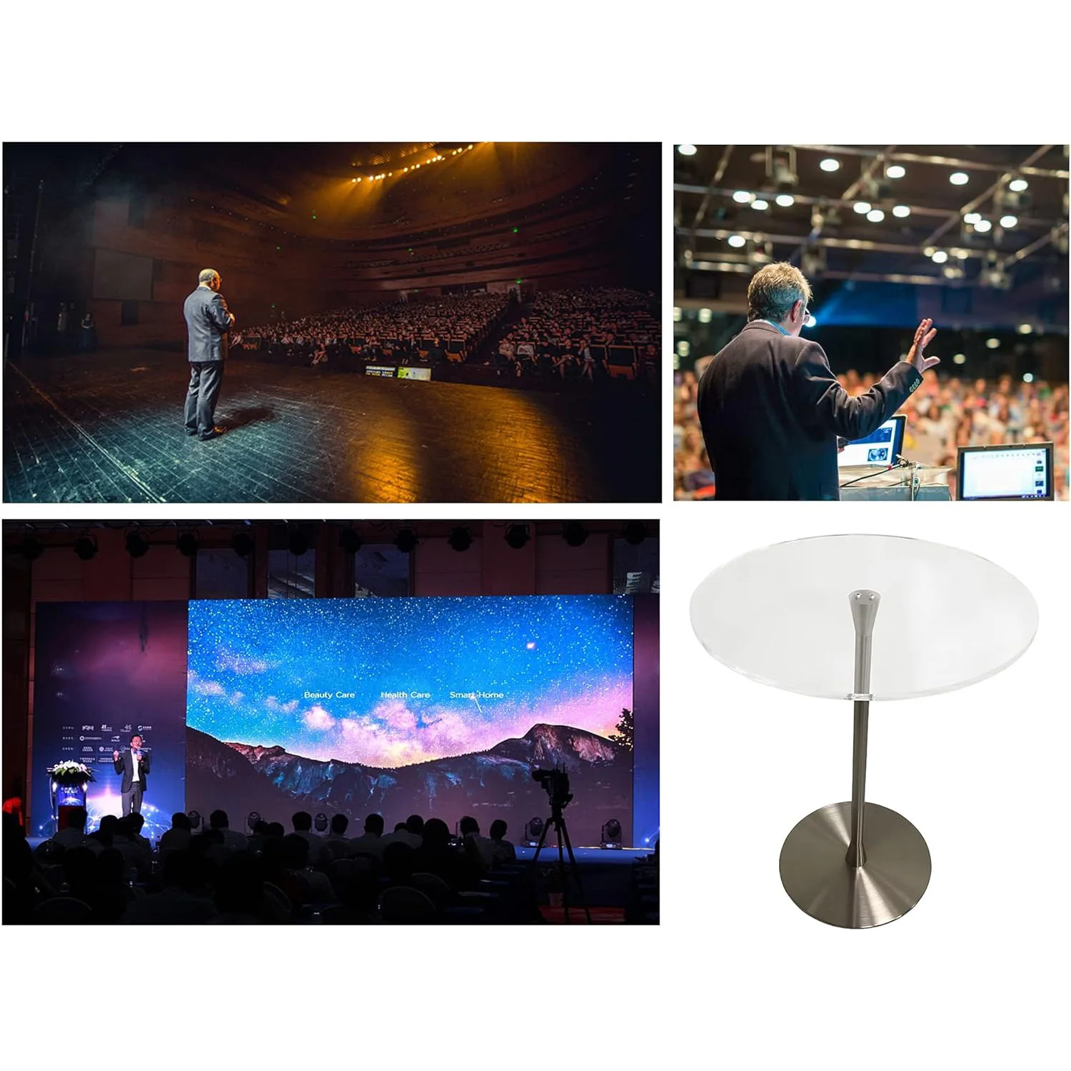 Clear Podium Stand - Durable Acrylic Table for Presentations