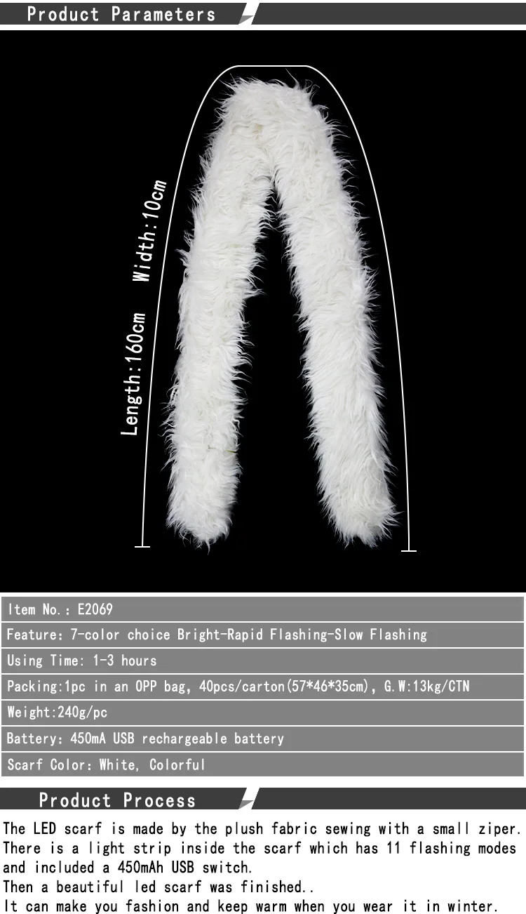 Light Up Fur Scarf Led Styles Hot New Glow Fur Boas - Buy Light Up Fur ...