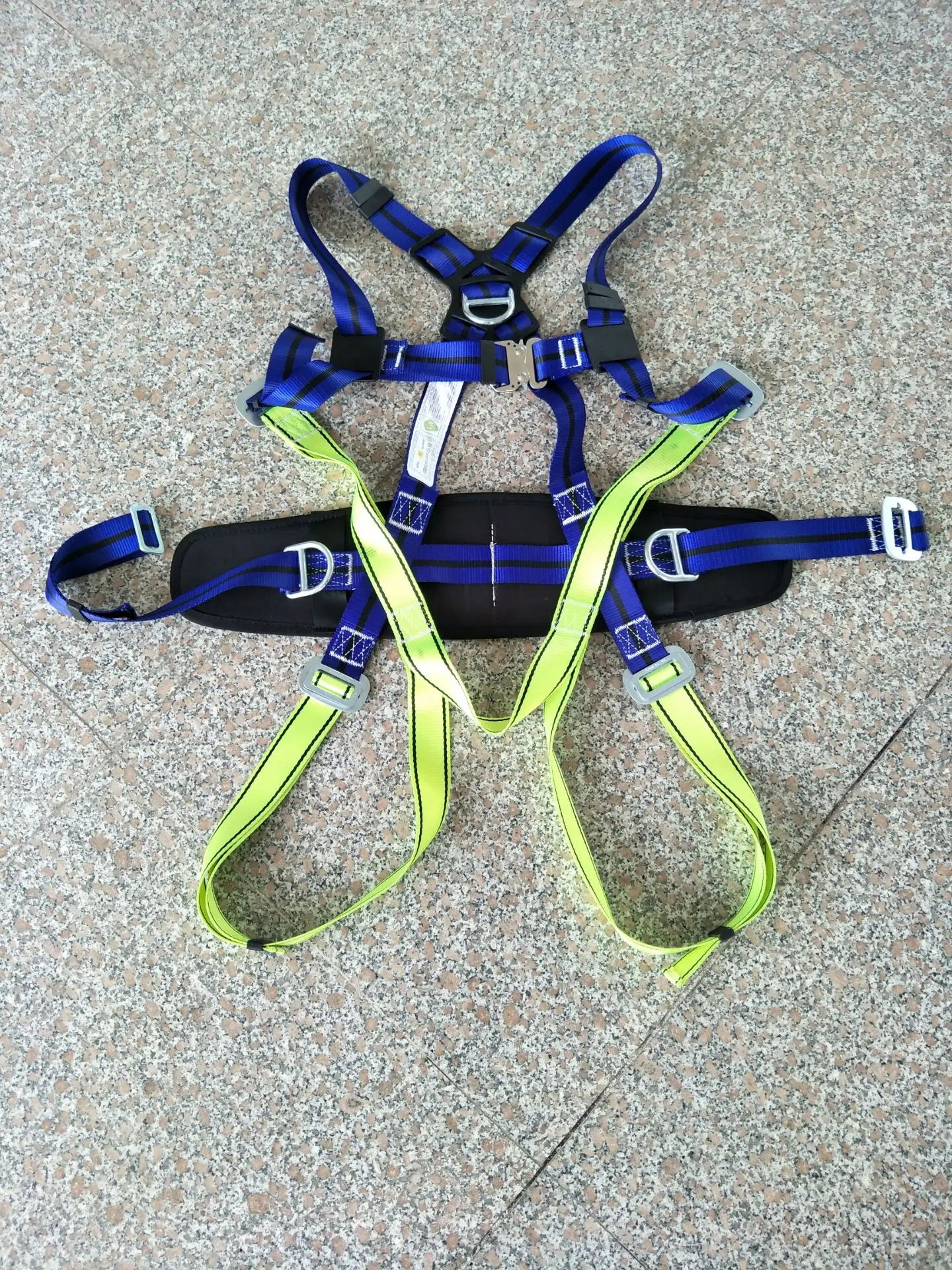 Adjustable Protection Full Body Safety Harness Belt With Lanyard Shock ...