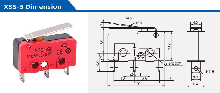 Burgess Micro Switch 5a 250vac / Mini Electric Micro Switch / Straight ...