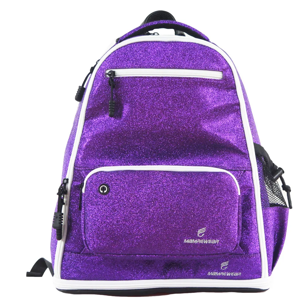 Purple Color Sparkle Cheerleading Backpack Fashion Travel Backpack Girl ...