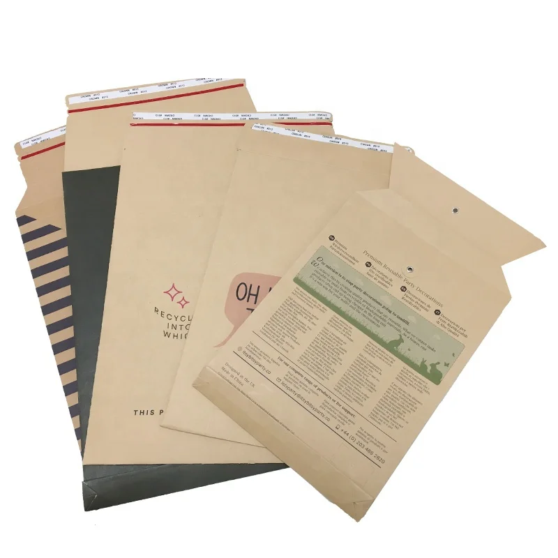 Customized Document Mailers Stay Flat Kraft Cardboard Self Seal Rigid ...