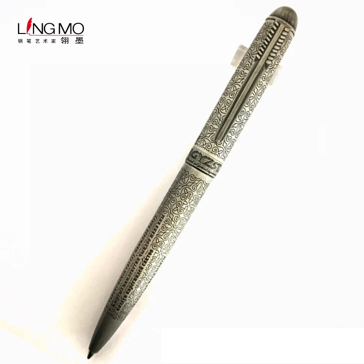 Shanghai Lingmo Personalized Antique Silver Ball Pen Oem Logo Custom ...