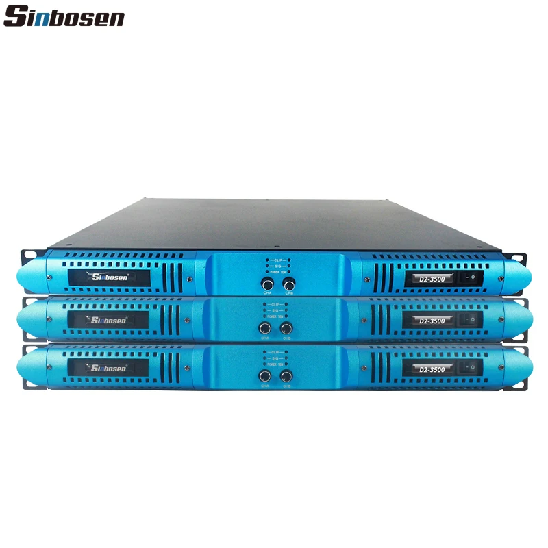 Sinbosen D2-3500 3400 Watt Stereo Echo Mixing 2ch Professional Subwoofer Digital 1u Class D ...