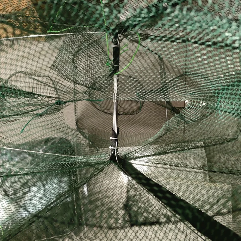 6 or 8 Holes Folded Shrimp Lobster Fish Trap Cage Floating Fish Farming ...