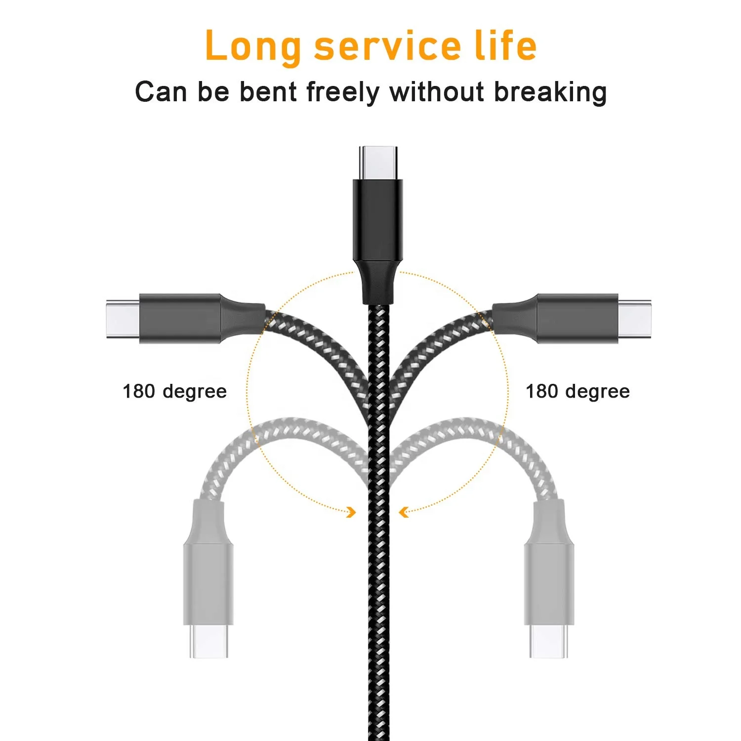 Usb Type-c 2m Aluminum Cable 5a Copper Conductor Fast Charging 3a Pvc ...