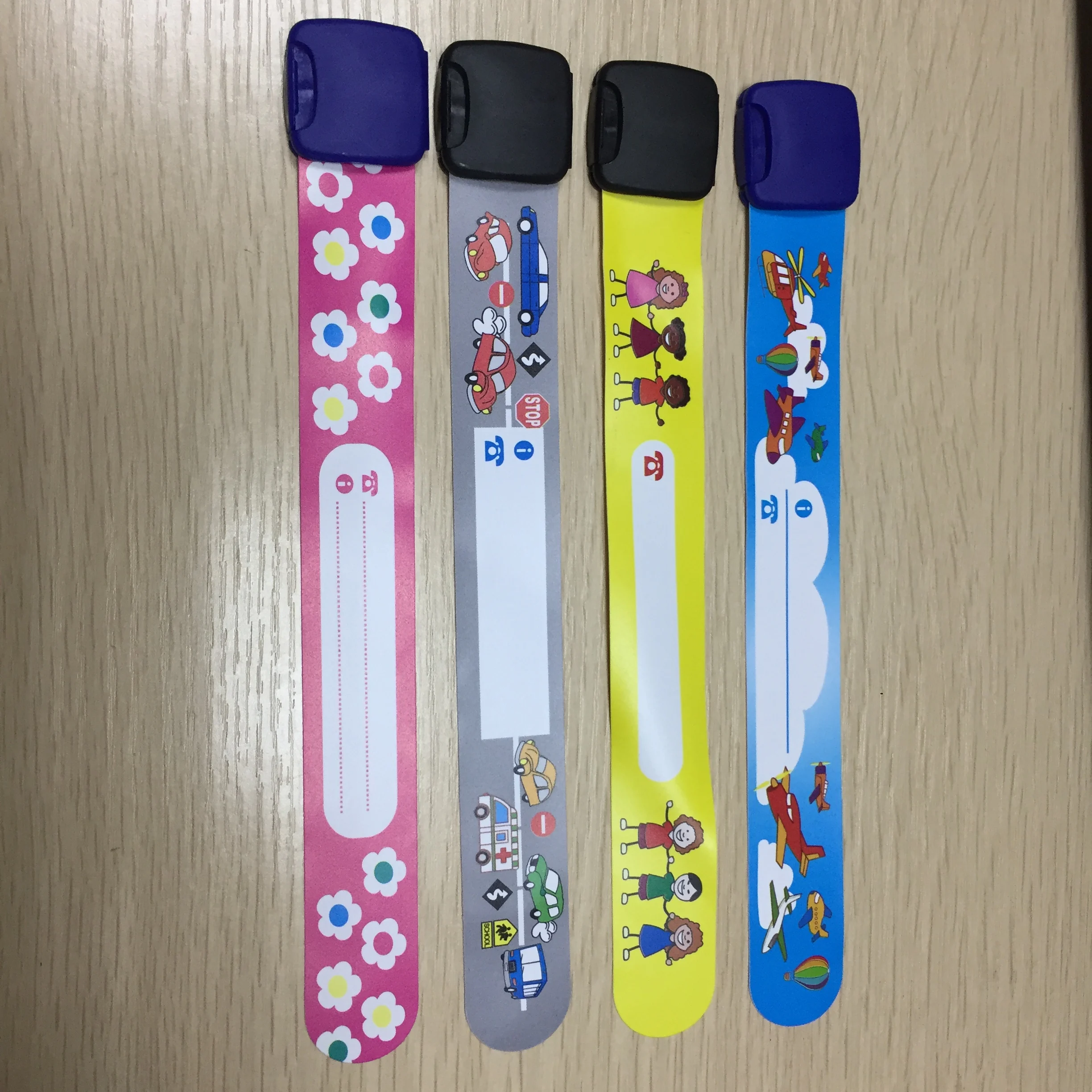 4 Pieces Per Set Kids Id Tracking Bracelet Pvc Tracking Id Wristband ...