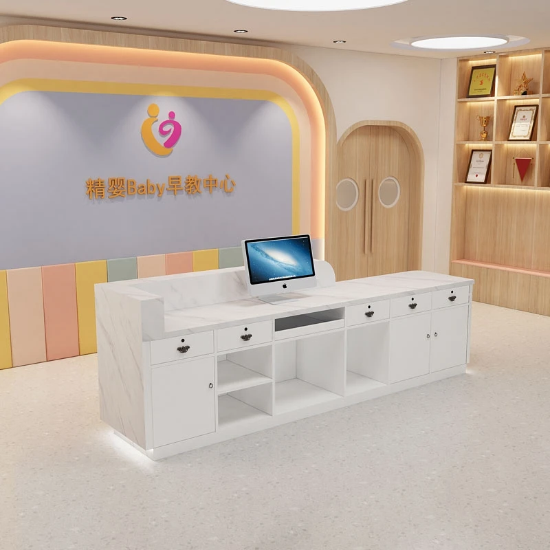 Modern Design Wooden Reception Desk for Daycare and Child Care Centers ...