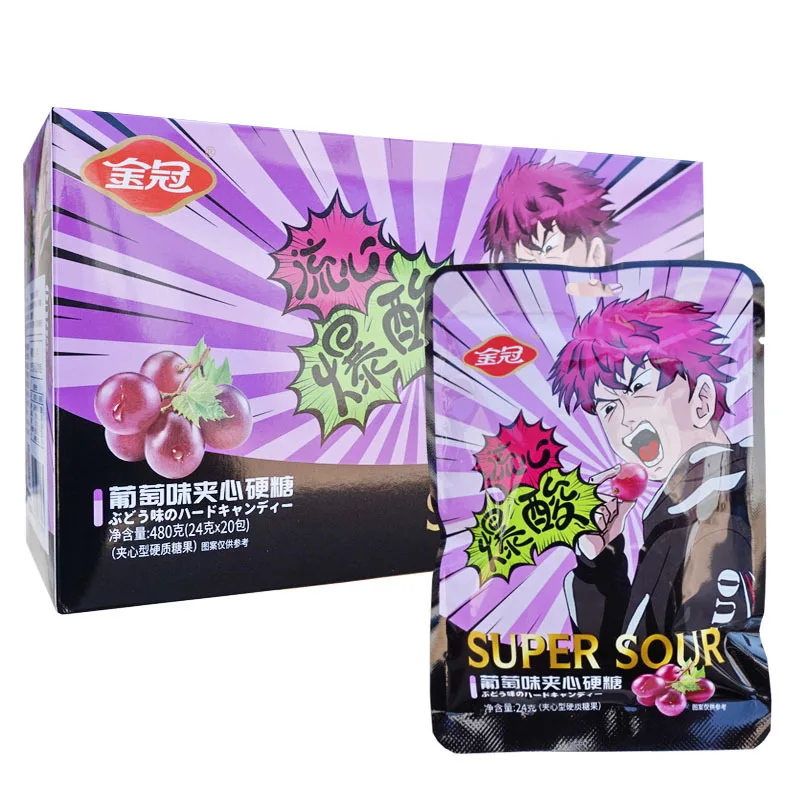 Sour Chewy Candy 24g Flow Heart Exploding Acid Sandwich Hard Fruit ...