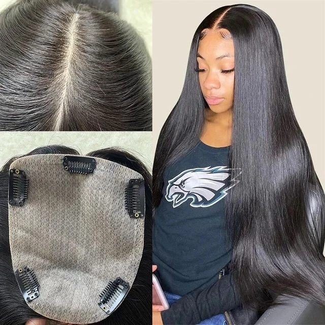 Isamira Silk Skin Base Realistic Scalp Human Hair Injected Women Topper ...