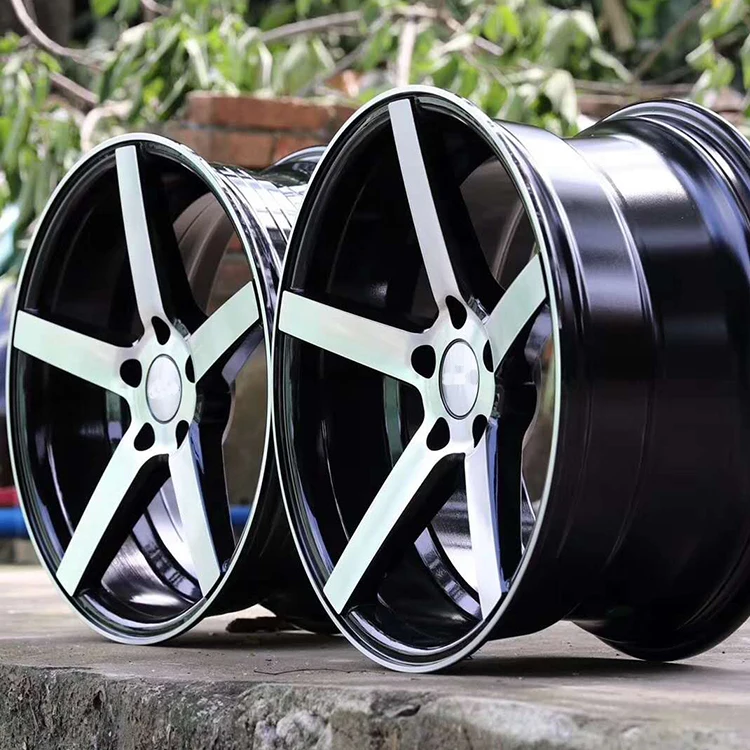 Classical 5 Spoke Star Black Machined Face Alloy Wheels 18 - Buy Alloy ...