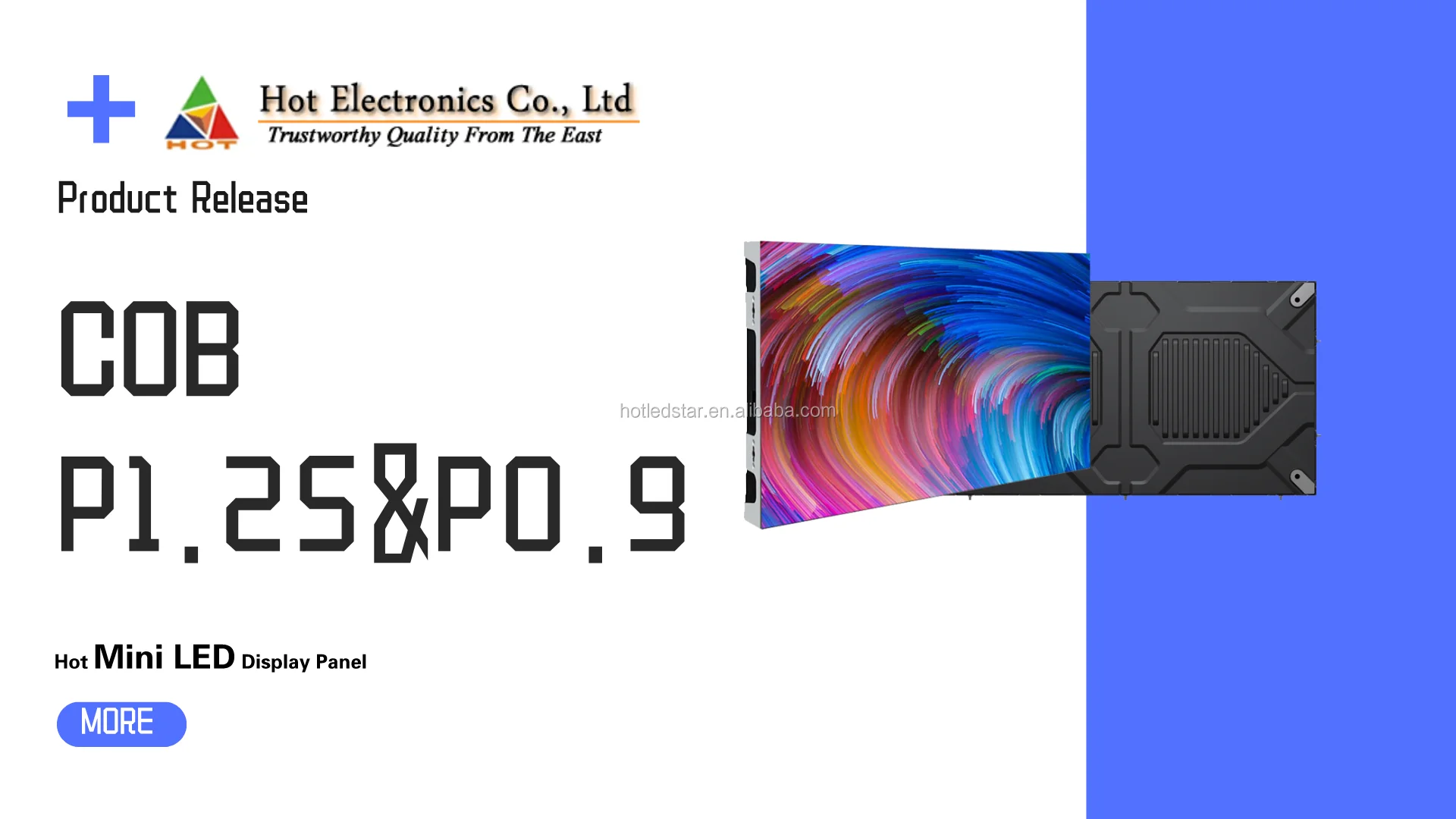 Indoor Full Color COB P0.9 LED Display - 160° Viewing Angle