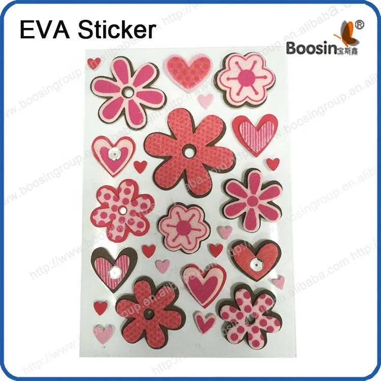 Decorative Kids Cute Pvc Vinyl Cartoon 3d Eva Foam Puffy Stickers For ...