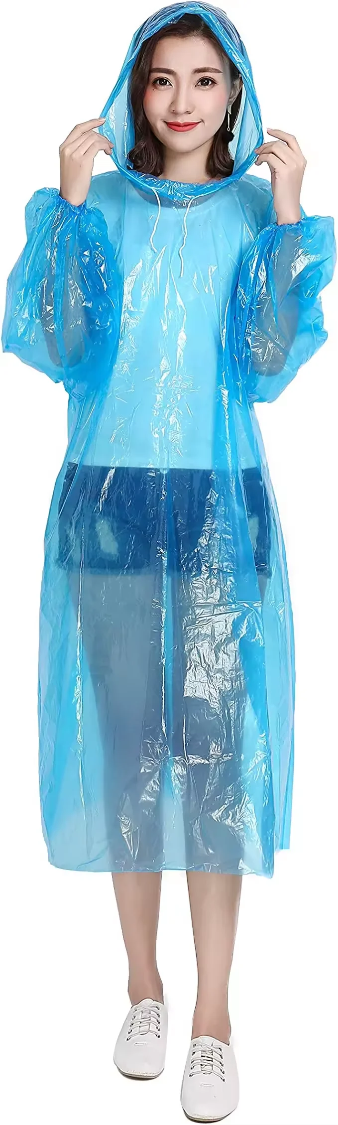 Transparent Theme Park Raincoat with Hood - PE Raincoat