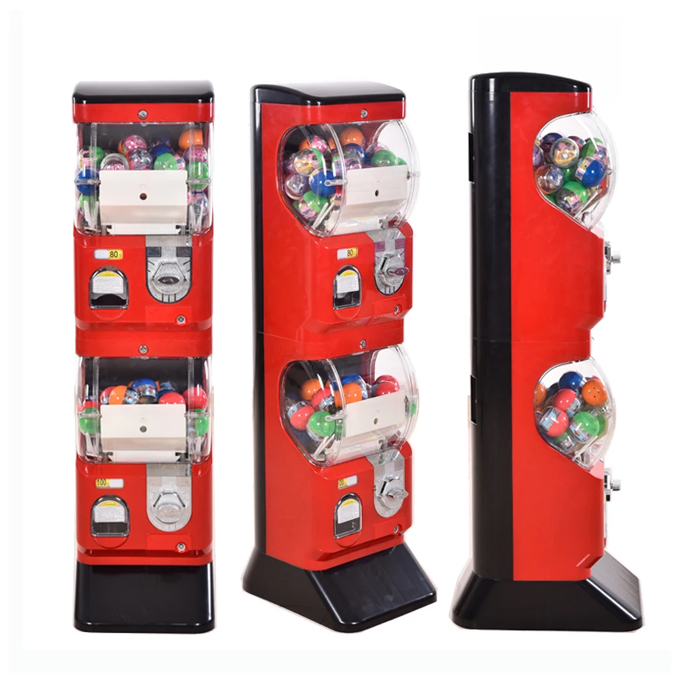 Red & Black Coin-Operated Capsule Vending Machine | OEM Available