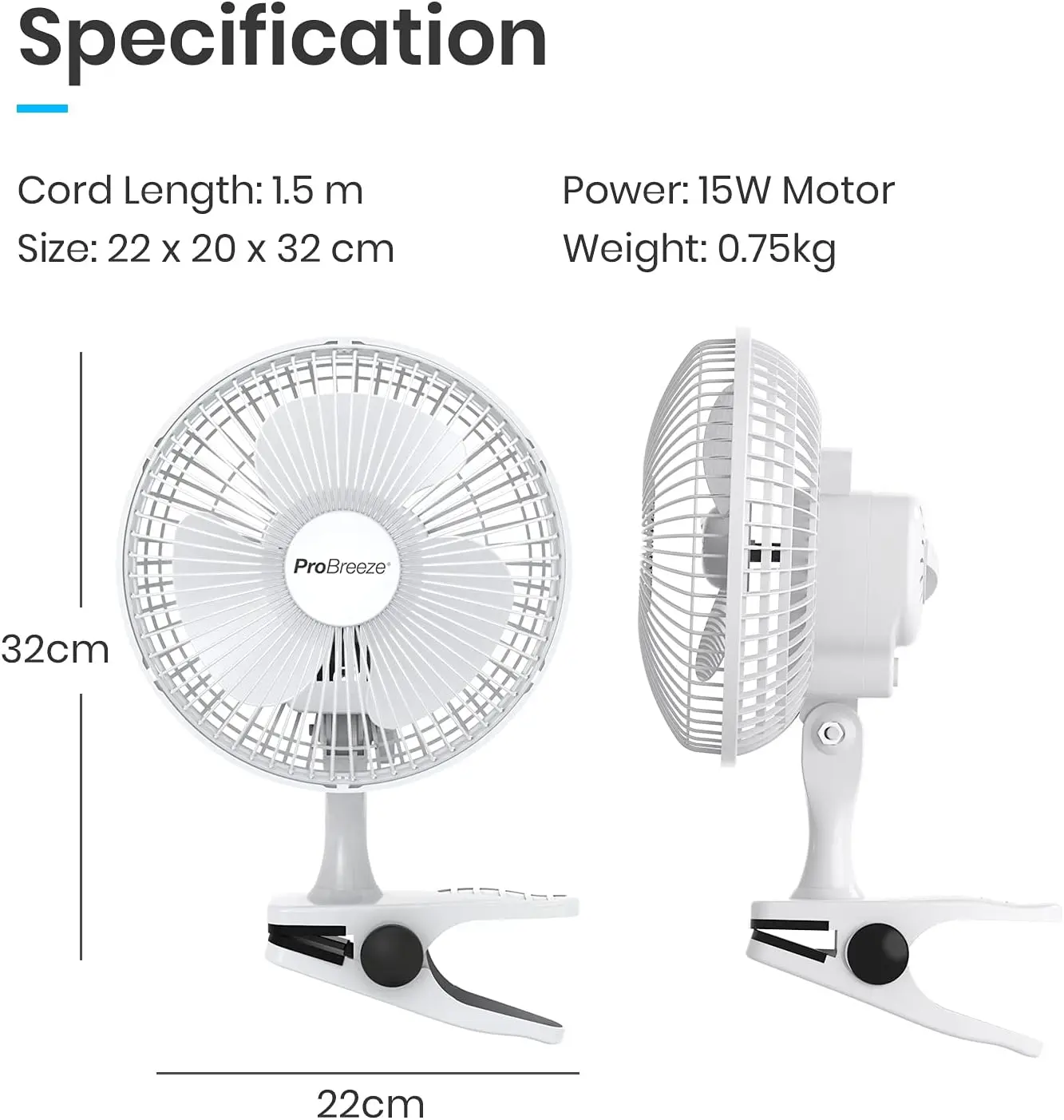 6" Inch Portable Oscillating Table Fan with Kids Safety Mesh Grill Clip ...