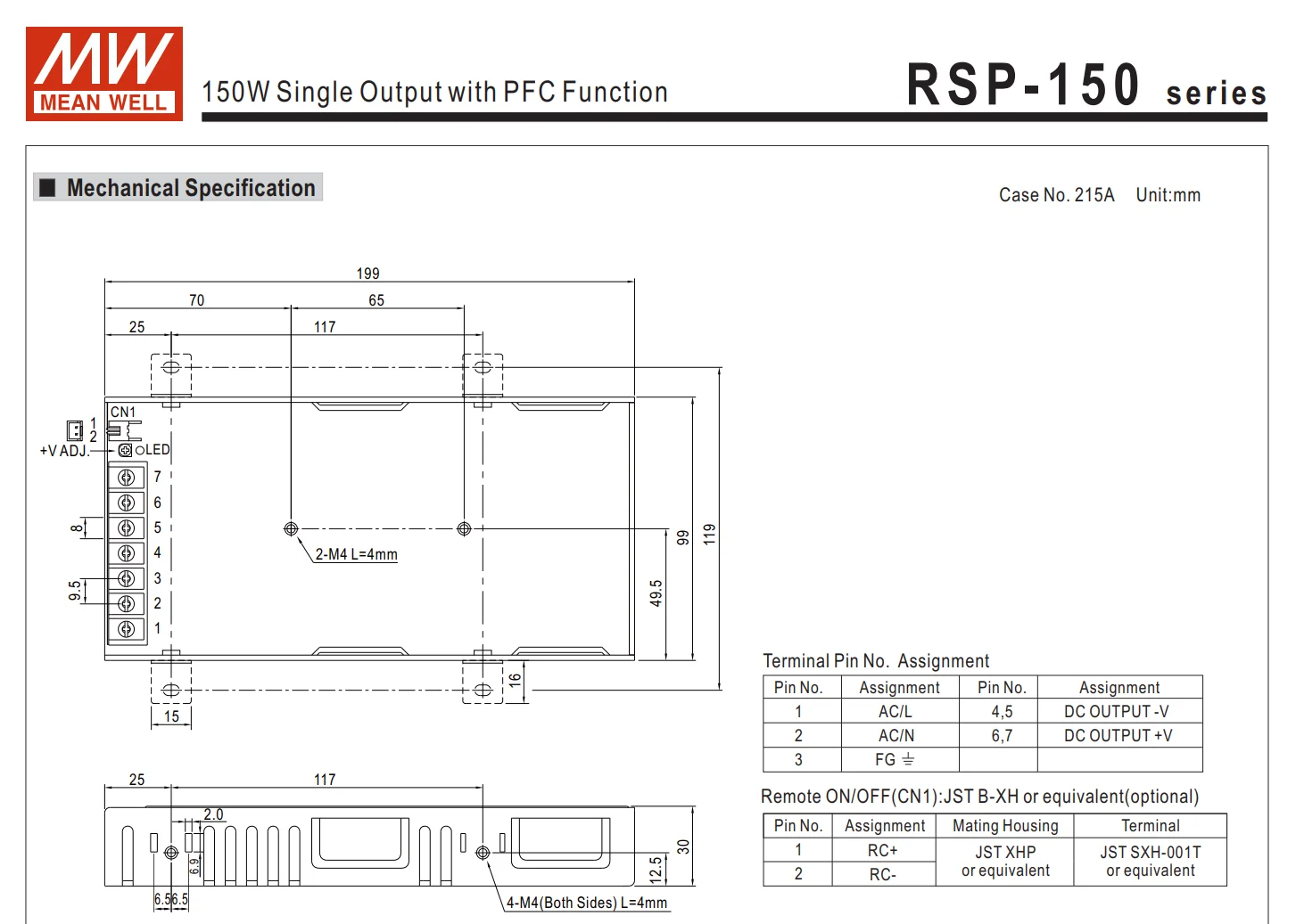 Original Mean Well Rsp-150-15 Meanwell 150w 15v 10a Mw Power Supply Ac/dc With Pfc Function ...