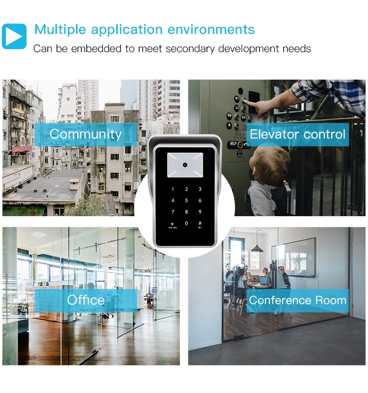 Qr Code Reader Access Control 13.56mhz Ic Card Reader Rs232 Rs485 ...