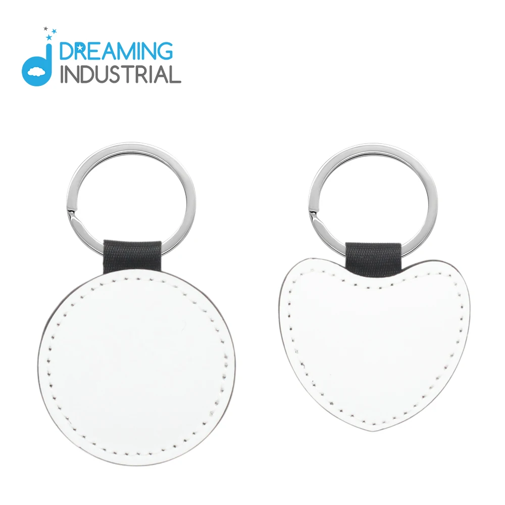 Sublimation Blank Pu Keychain With Black Edge Custom Pu Leather Keyring ...
