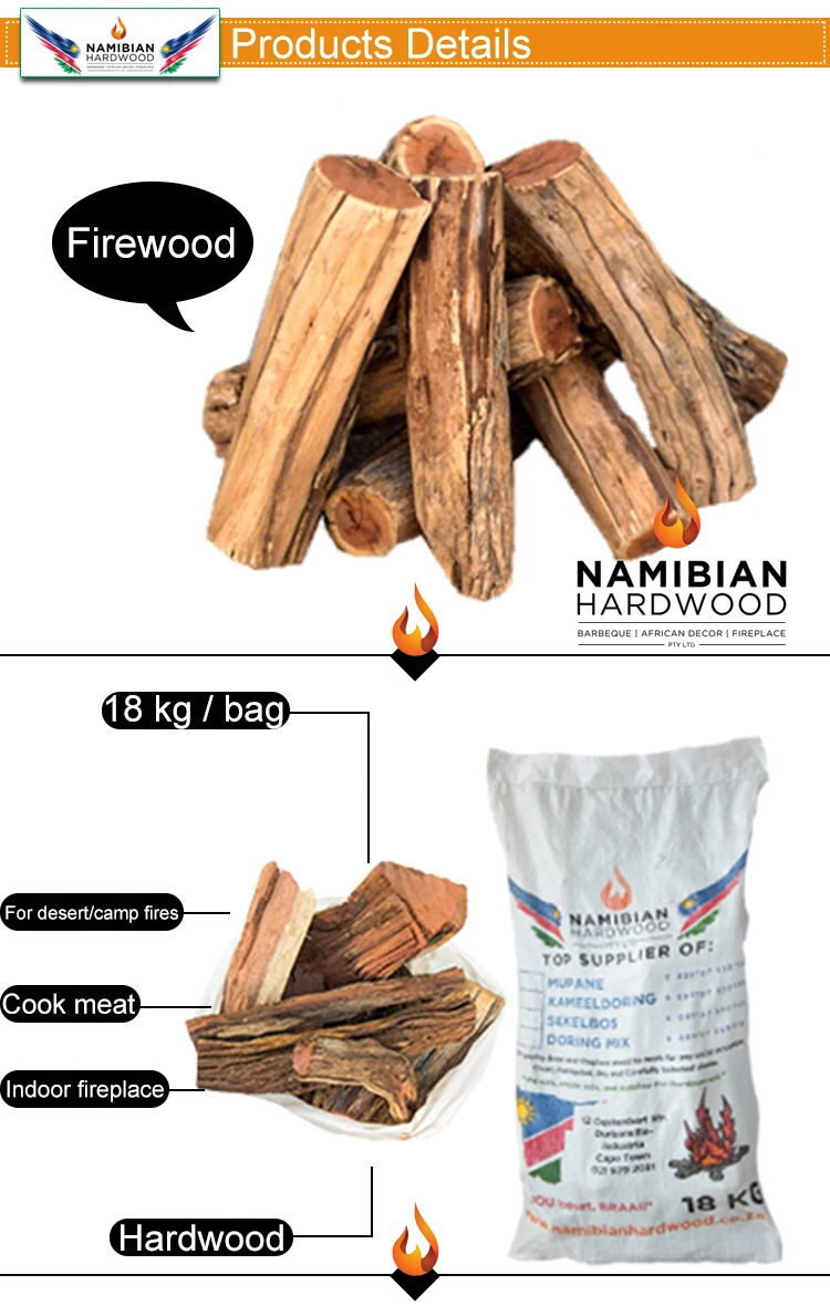 Wholesale Namibian Hard Wood Charcoal BBQ Firewood