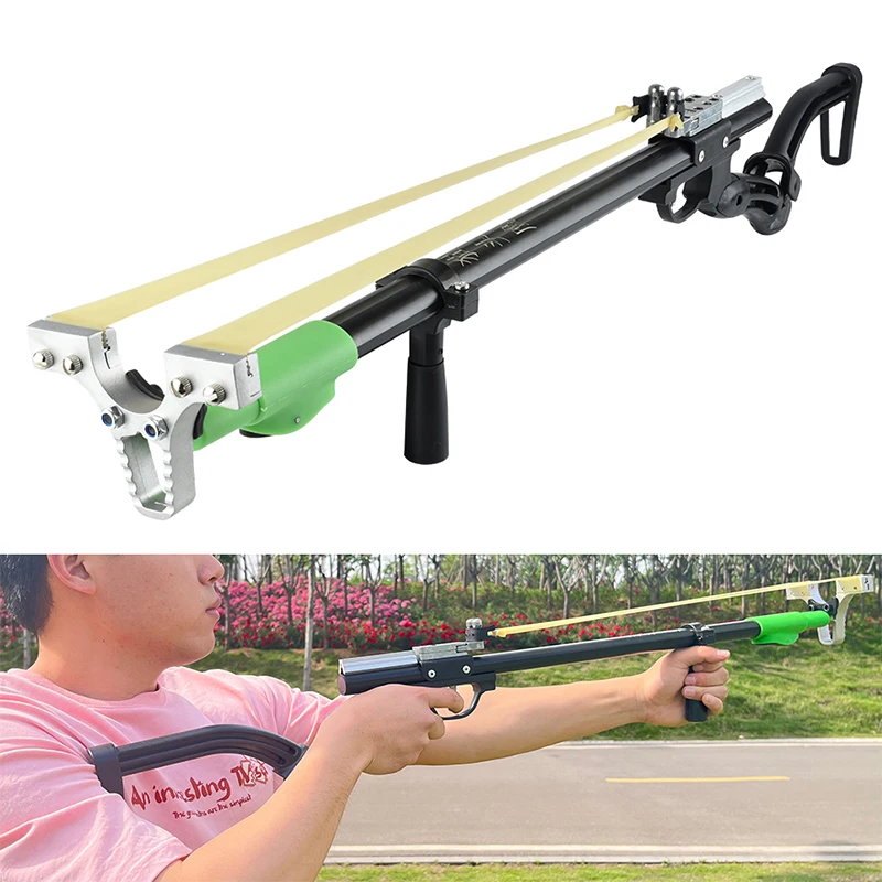 Red/green Laser Shooting Long Rod Foldable Slingshot Set