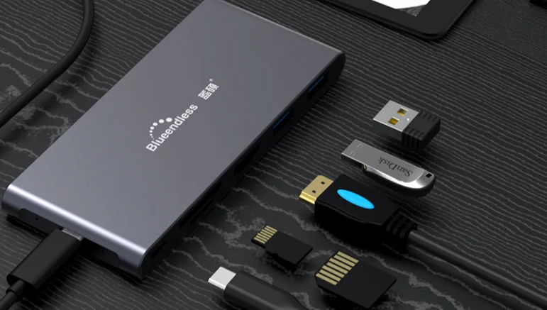 Usb Type C Hub Adapter With Ngff Ssd Enclosure 6 In 1 Type C Docking ...