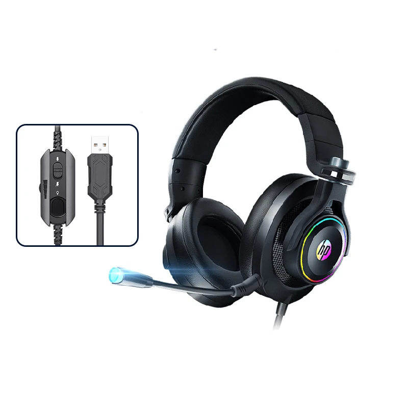 H500 Rgb Lighting Effect Head-mounted Gaming Headset With Microphone 7. ...