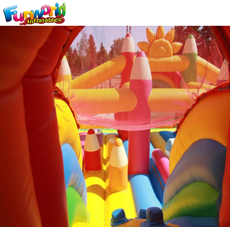Giant Outdoor Integrated Crayons Anime Amusement Inflatable Theme Park ...