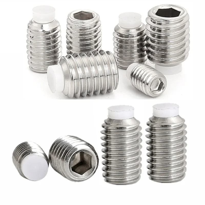 1/4-20 5/16-18 Rubber Nylon Tip Set Screws Plastic Nylon Head Grub ...