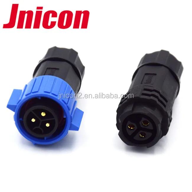 Waterproof IP67 3 Pin Plug Compatible Audio Cable Connector for Power