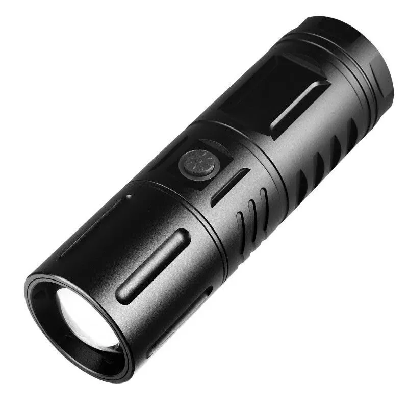 High Power Retractable Flashlight T40 High Brightness Lamp Beads Strong ...