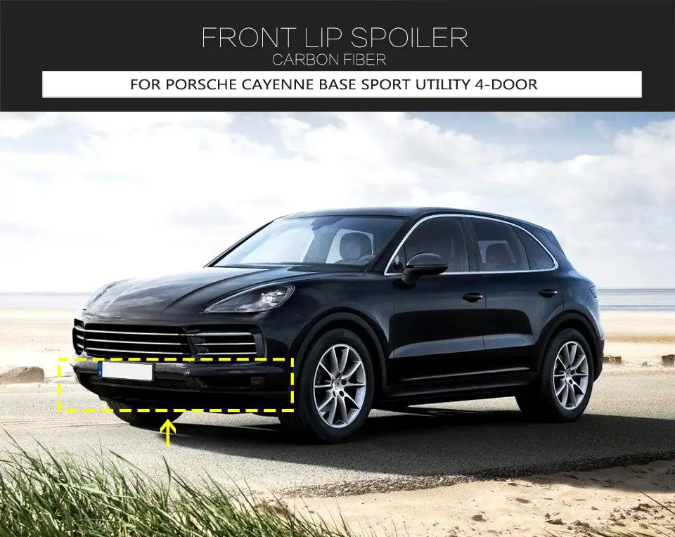 Carbon Fiber Front Bumper Lip for Porsche Cayenne 2018-2019