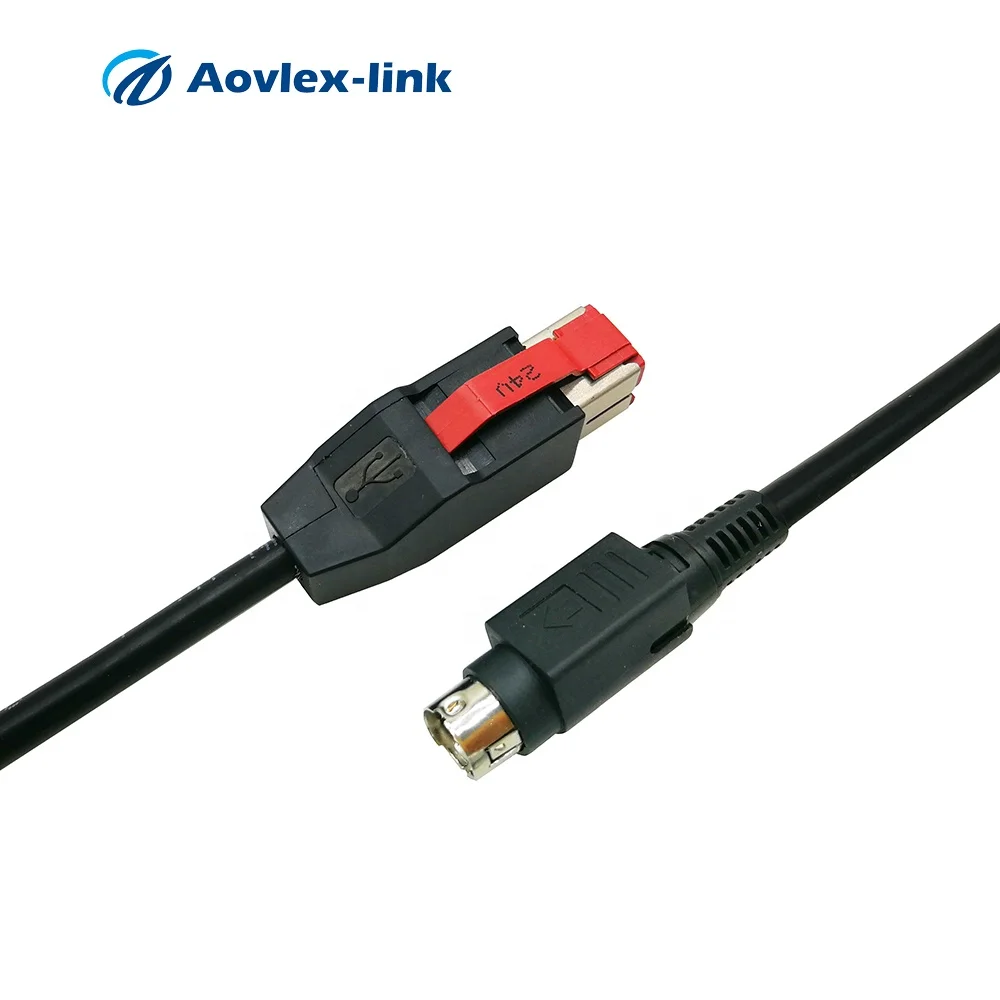 2 Meter 24v Powered Usb To Hosiden 3pin Power Din Cable For Pos System ...