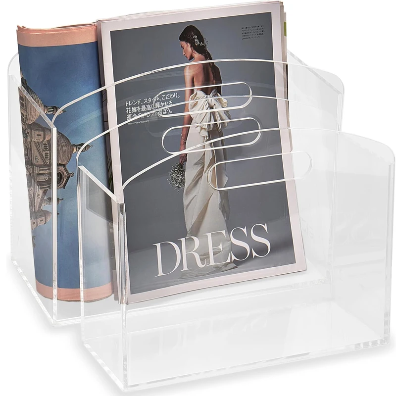 Factory Custom Clear Acrylic Magazine Holder Transparent Magazine ...