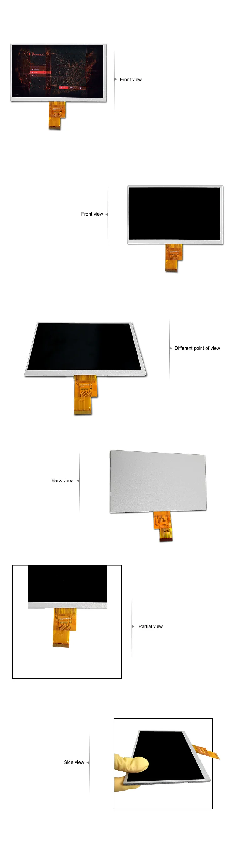 High Brightness Ips Lcd Screen 1024x600 Resolution Rgb Interface 7 Inch ...